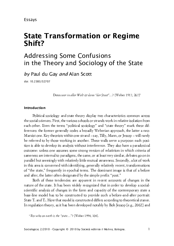 (PDF) State transformation or regime shift? Addressing some confusions ...