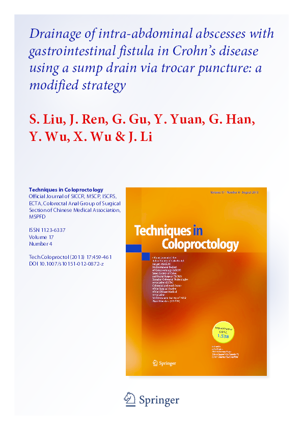(PDF) Drainage of intra-abdominal abscesses with gastrointestinal ...