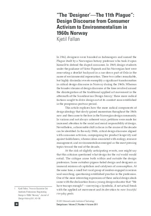 (PDF) “The ‘Designer’—The 11th Plague”: Design Discourse from Consumer ...