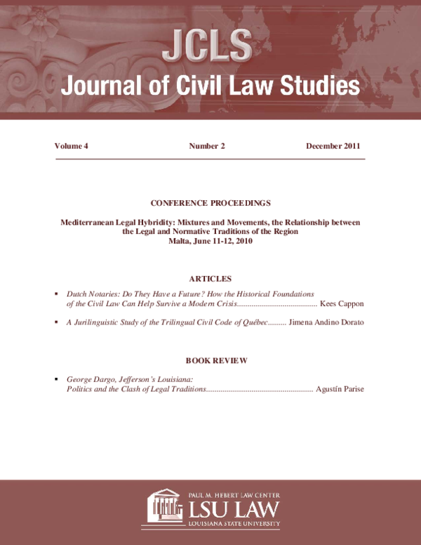 (PDF) the role of judges Journal Civil Law Studies V4 n2 2011