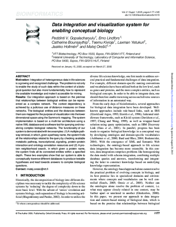 (PDF) Data integration and visualization system for enabling conceptual ...