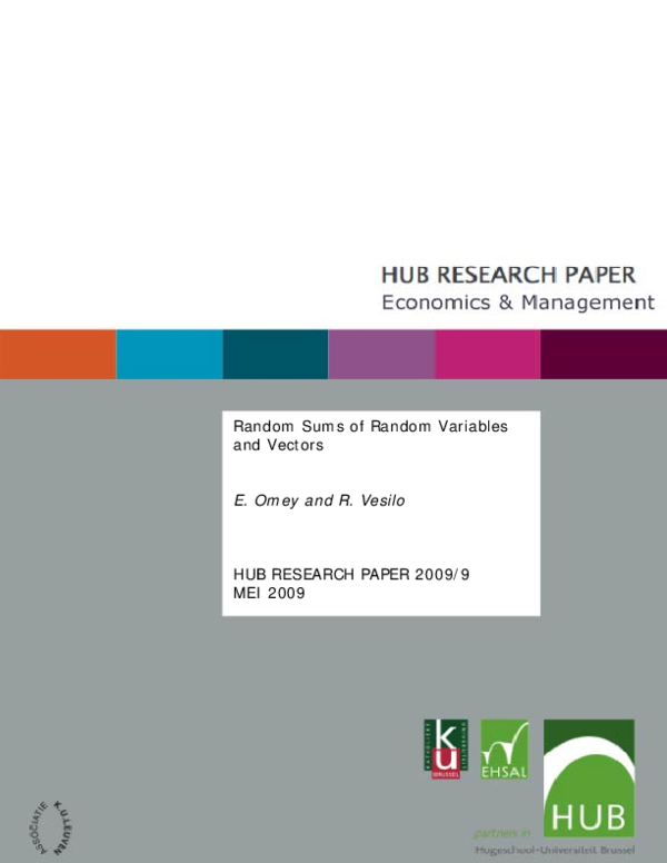 (PDF) Random Sums of Random Variables and Vectors