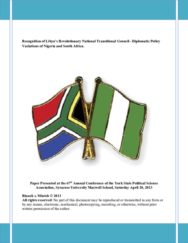 (DOC) Recognition of the Libyan National Transition Council (NTC ...