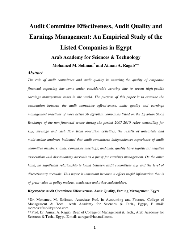 (PDF) Audit Committee Effectiveness[1]