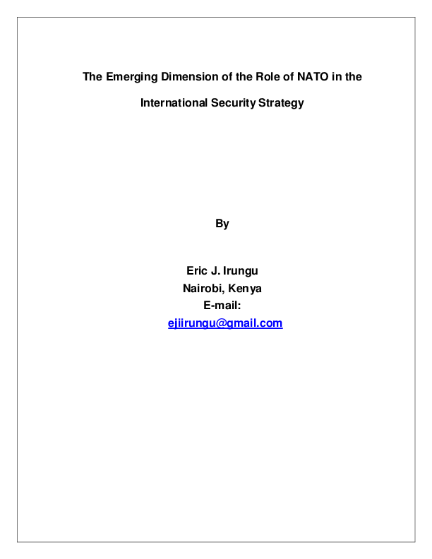 (PDF) The Emerging Role of NATO in the 21st Century Global Security ...