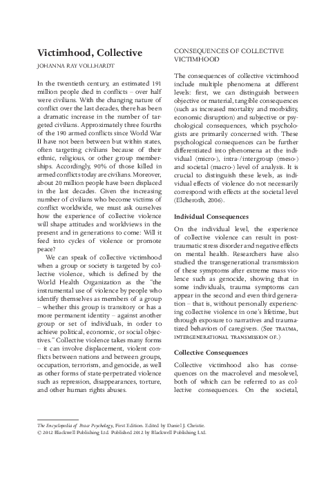 (PDF) Collective Victimhood