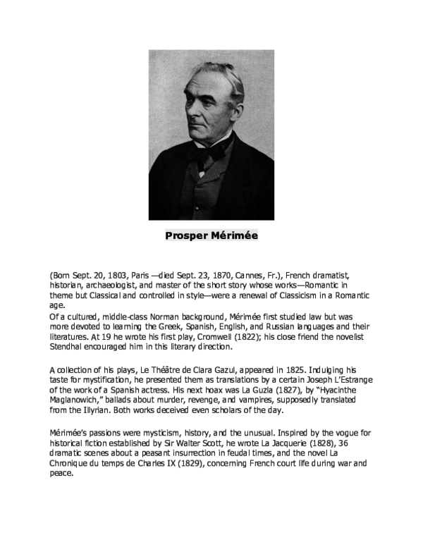 (DOC) Prosper Merimee