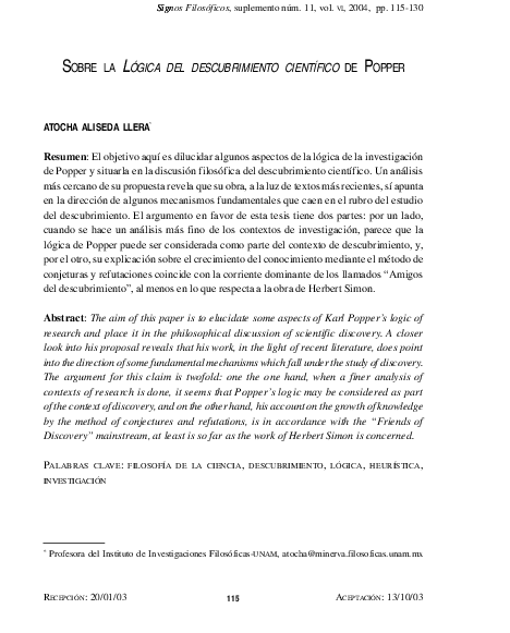 (PDF) Sobre la l gica del descubrimiento cient fico de Popper