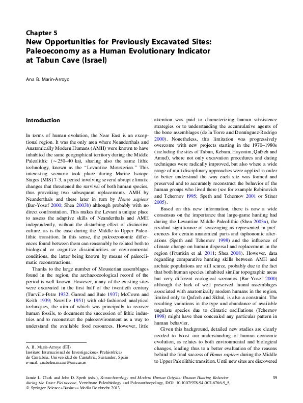 (PDF) New Opportunities for Previously Excavated Sites: Paleoeconomy as ...