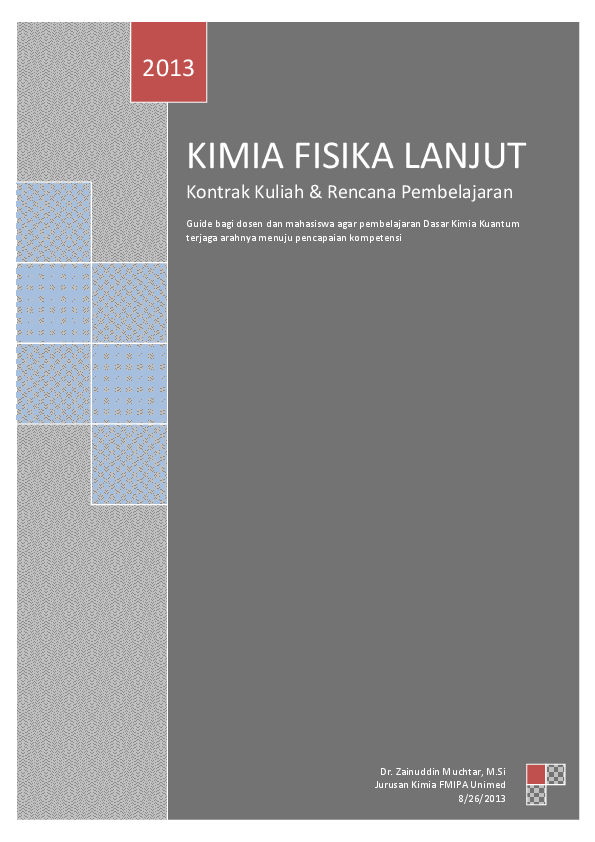 (PDF) Kimia Fisika Lanjut
