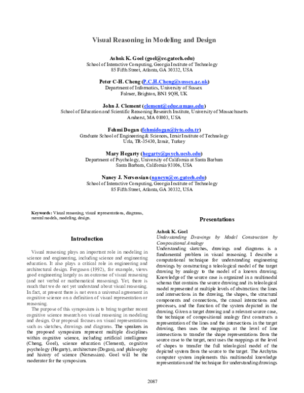 (PDF) Visual Reasoning in Modeling and Design