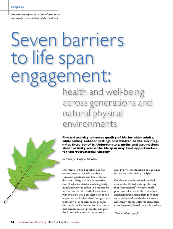(PDF) Seven barriers to life span engagement: health and well-being ...