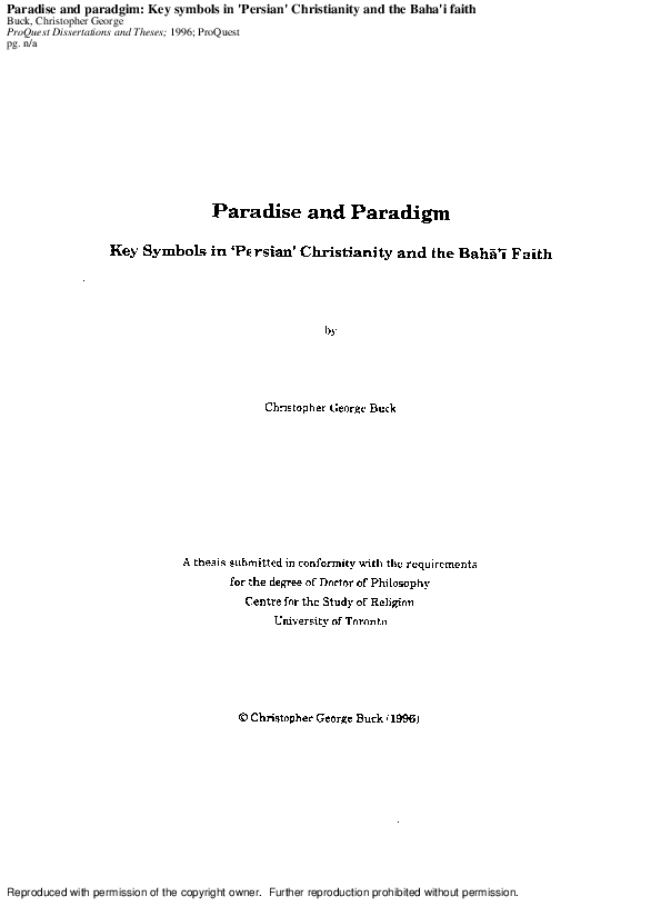 Paradise and Paradigm: Key Symbols in ‘Persian’ Christianity and the ...