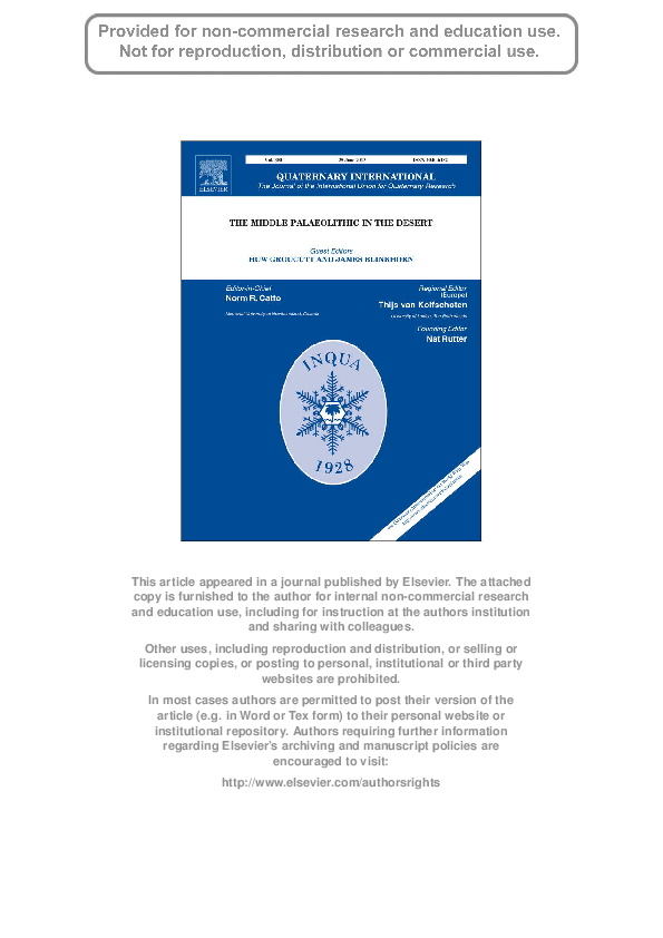 (PDF) The Khormusan: Evidence for an MSA East African industry in Nubia