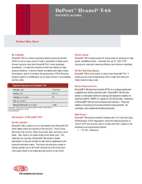 (PDF) elvanol T 66 for sizing