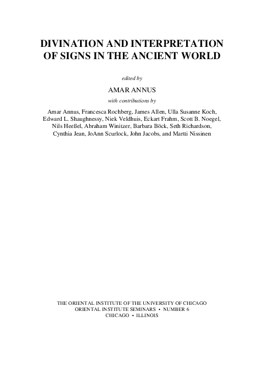 (PDF) On Seeing and Believing: Liver Divination and the Era of Warring ...