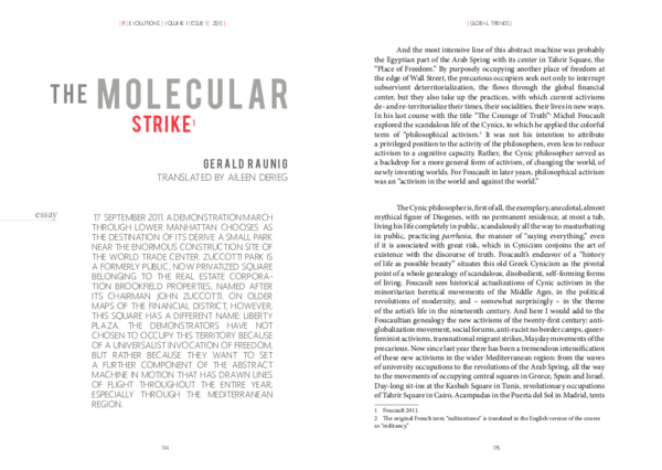 (PDF) Gerald Raunig - The Molecular Strike - Essay