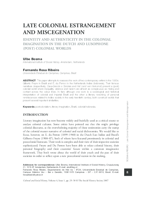 (PDF) Identity and Colonial Imagination in the Dutch and Lusophone Worlds