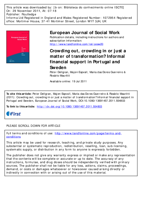 (PDF) Dellgran, P; Espvall, M; Guerreiro, MD; Mauritti (2012 ...