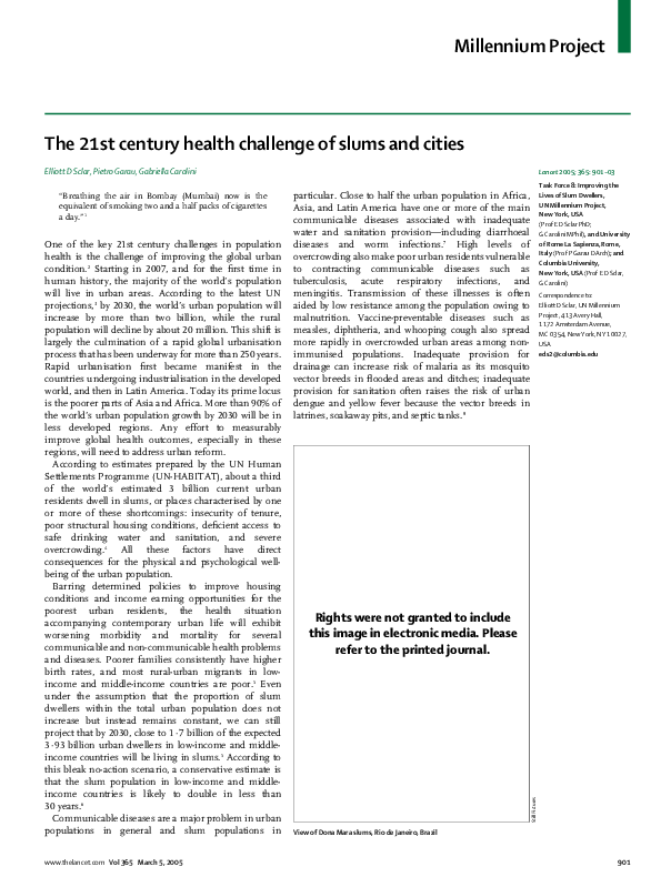 (PDF) Slums, Slum Dwellers, and Health