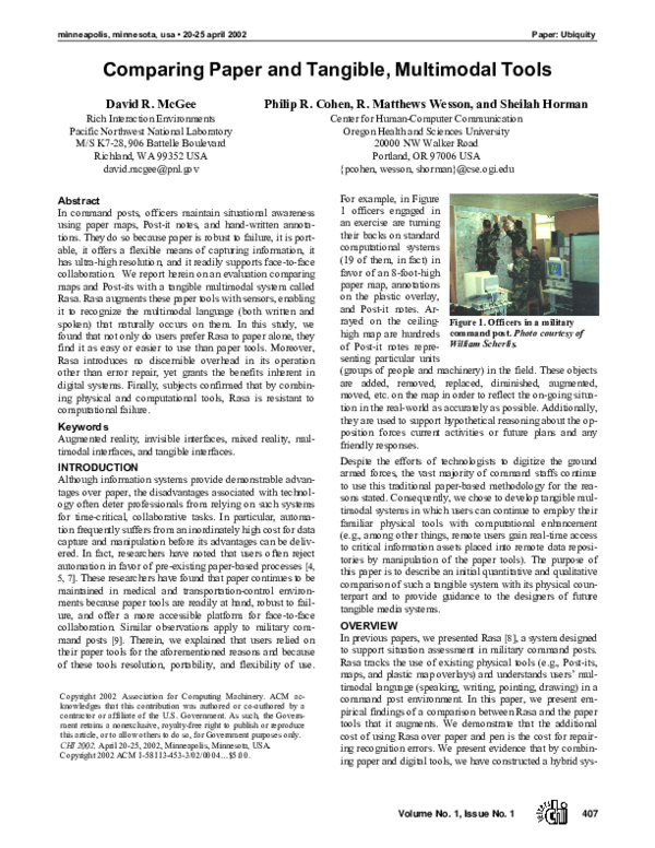 (PDF) comparing paper tangible multimodal tools