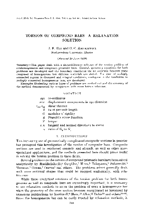 (PDF) TORSION OF COMPOUND BARS--A RELAXATION SOLUTION