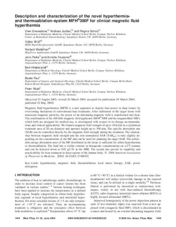 (PDF) Description and characterization of the novel hyperthermiaand ...