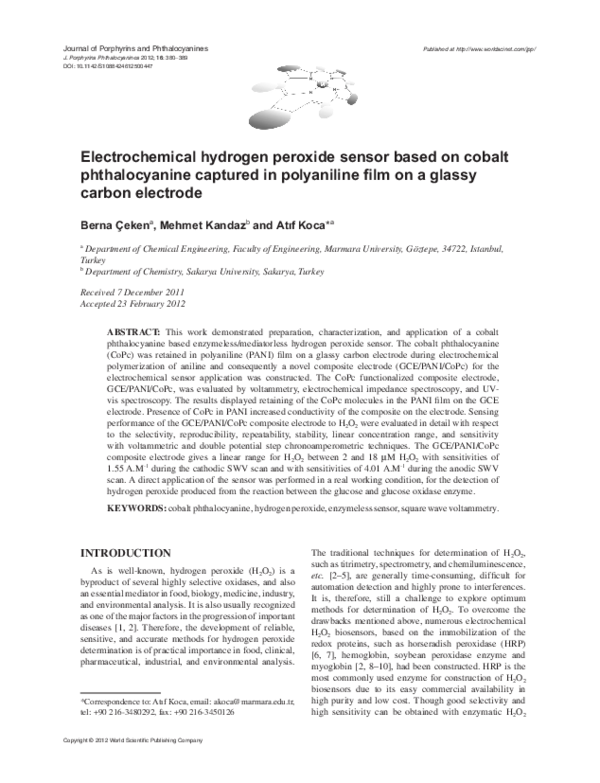 (PDF) 78 Electrochemical hydrogen peroxide sensor based on cobalt ...