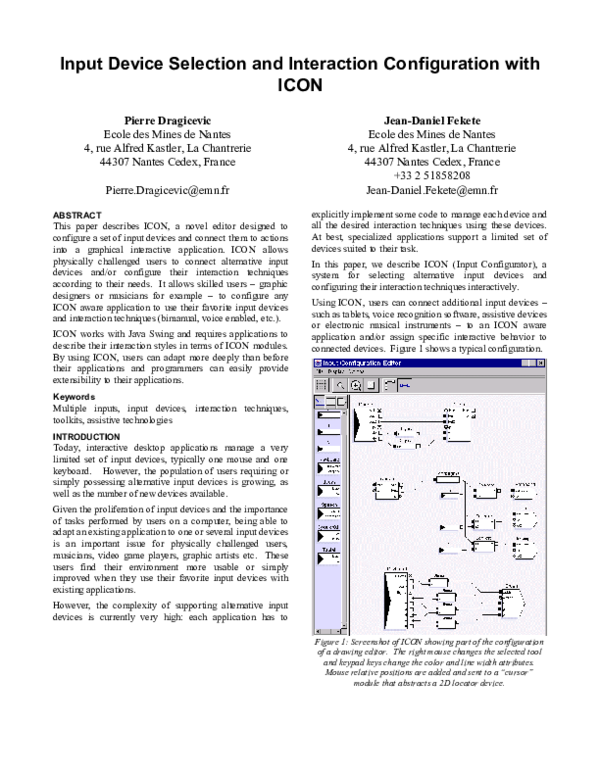 (PDF) Input Device Selection and Interaction Configuration with ICON