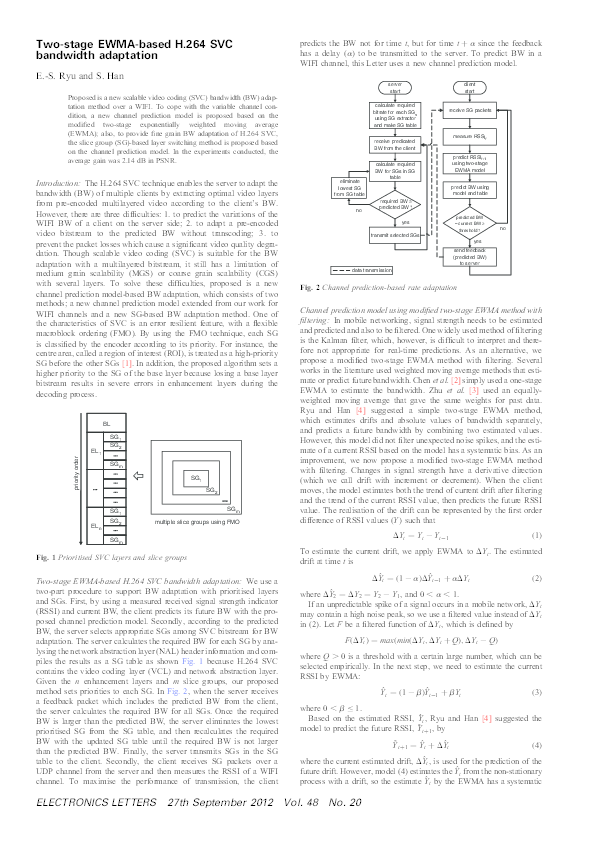 (PDF) Two-stage EWMA-based H.264 SVC bandwidth adaptation