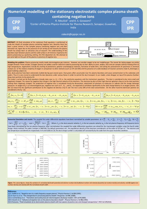 (PDF) Numerical modelling of the stationary electrostatic complex plasma sheath containing ...