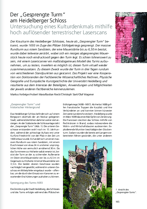 (PDF) Der „Gesprengte Turm“ am Heidelberger Schloss Untersuchung eines ...