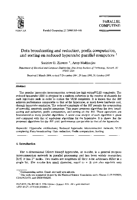 Pdf Elsevier Parallel Computing 22 1996 595 606 Parallel Computing Data Broadcasting And