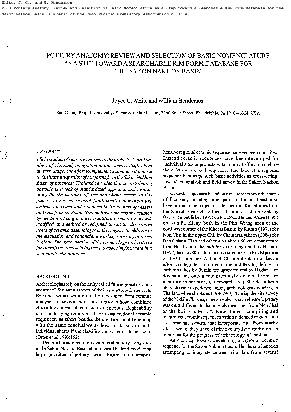 (PDF) Pottery anatomy: review and selection of basic nomenclature as a ...