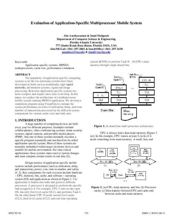 Pdf Evaluation Of Application Specific Multiprocessor Mobile System