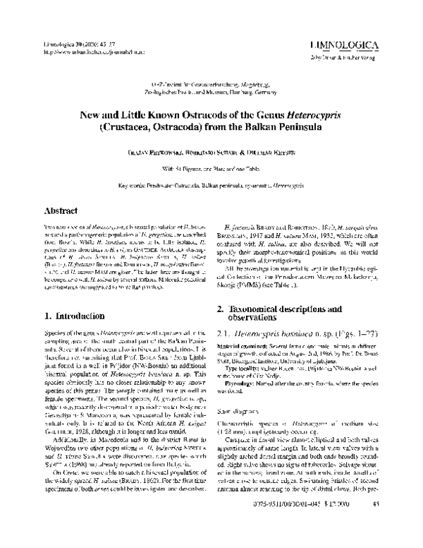 (PDF) New and little known ostracods of the genus Heterocypris ...