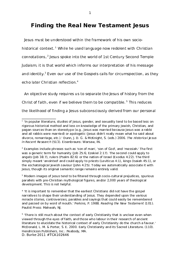 (DOC) Finding the Real New Testament Jesus