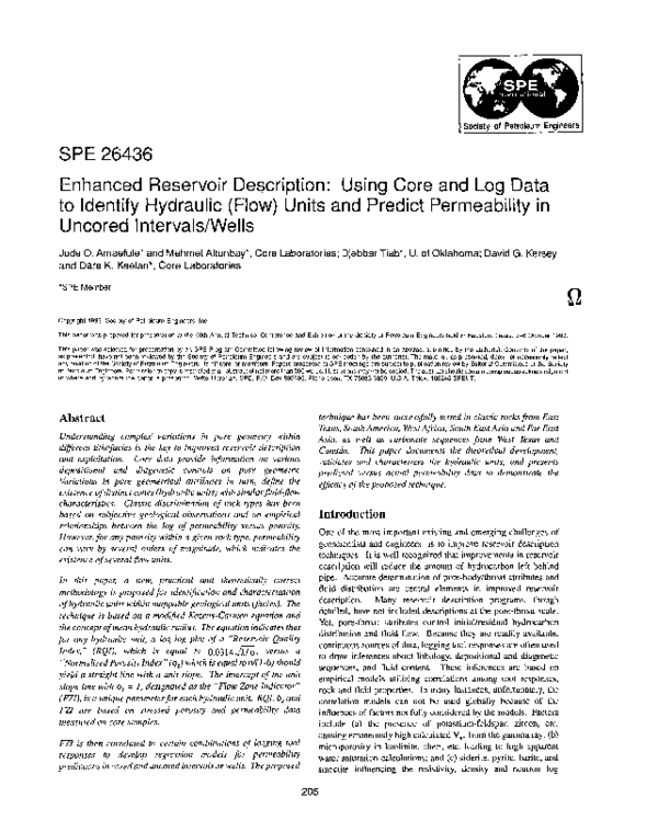 (PDF) Society of Petroleum EngineersEnhanced Reservoir Description ...