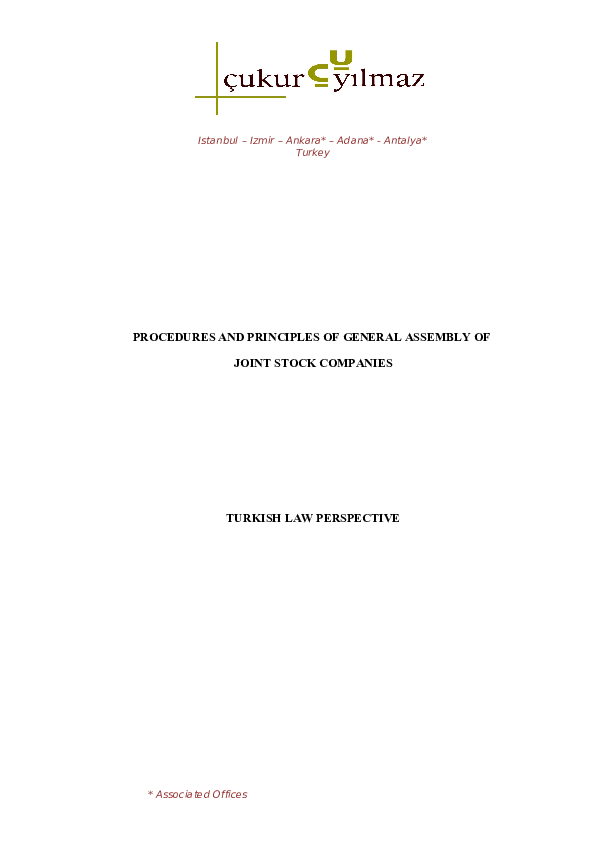 (DOC) Memo General Assembly Procedures under Turkish Law 27082013