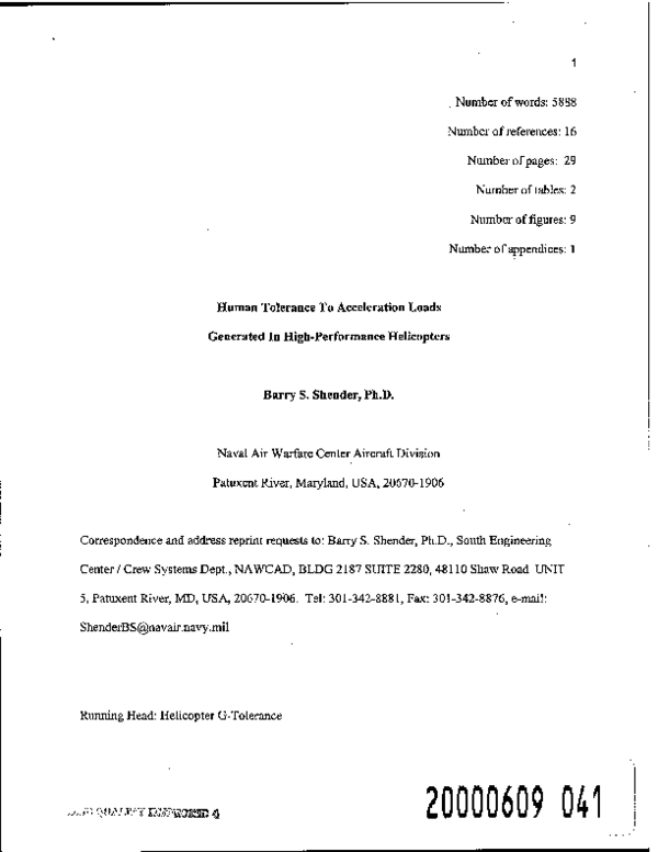 (PDF) Human Tolerance To Acceleration Loads Generated In High ...