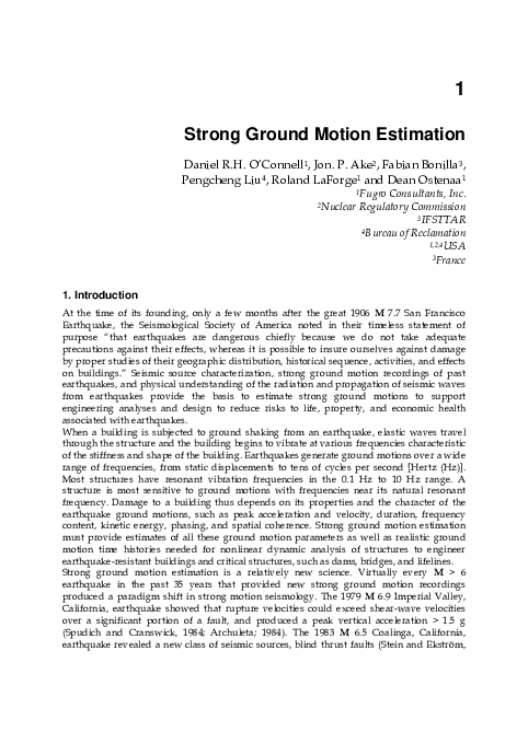 (PDF) Strong Ground Motion Estimation