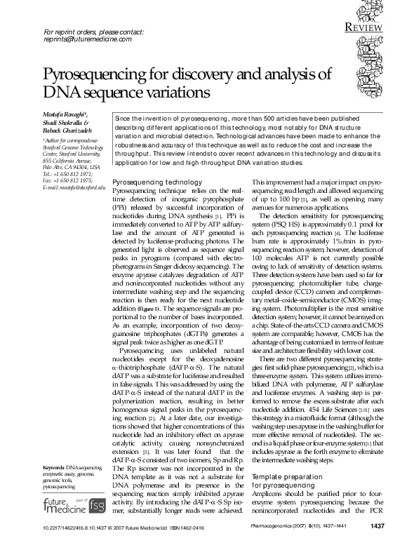 (PDF) Pyrosequencing