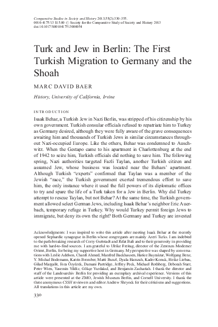 (PDF) Turk and Jew in Berlin: The First Turkish Migration to Germany ...