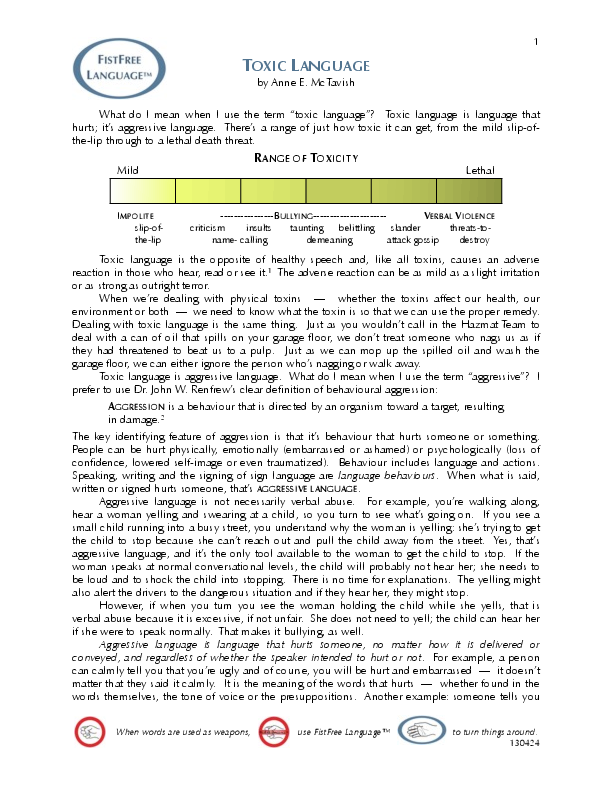 (PDF) Toxic Language