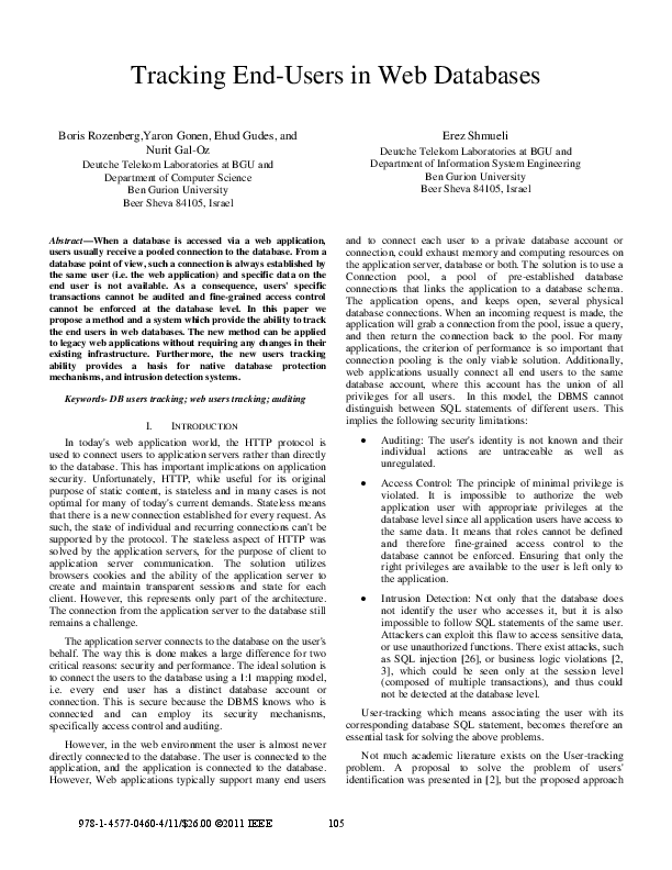 (PDF) Tracking End-Users in Web Databases