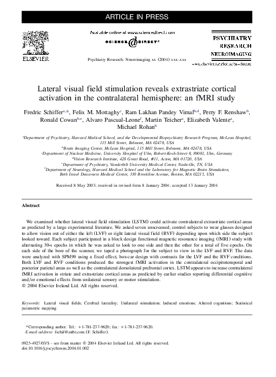 (PDF) Lateral visual field stimulation reveals extrastriate cortical ...