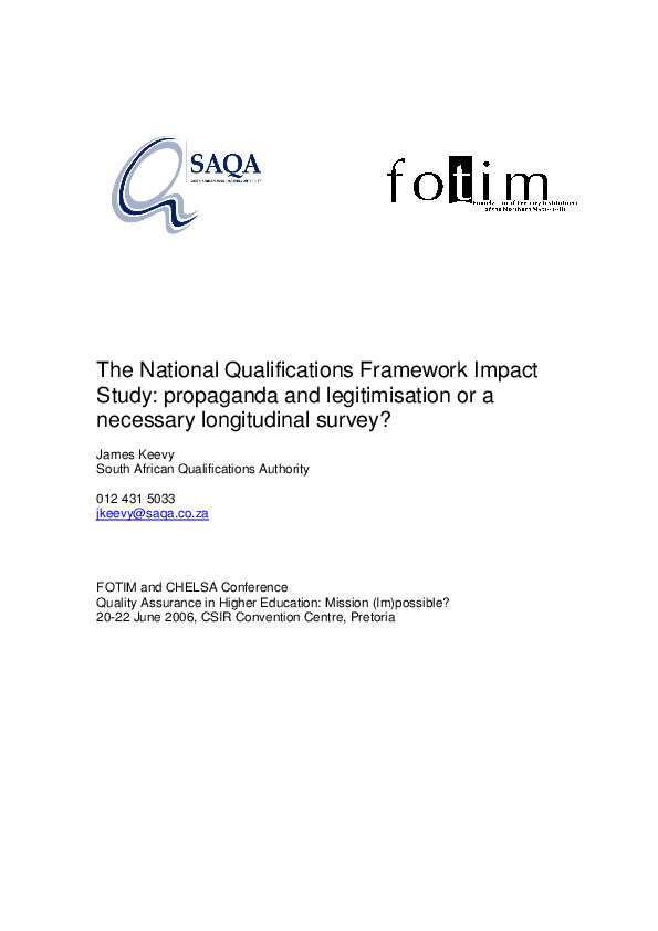 (PDF) The National Qualifications Framework Impact Study: propaganda ...