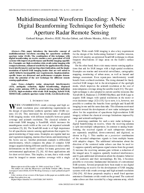(PDF) Multidimensional Waveform Encoding: A New Digital Beamforming ...