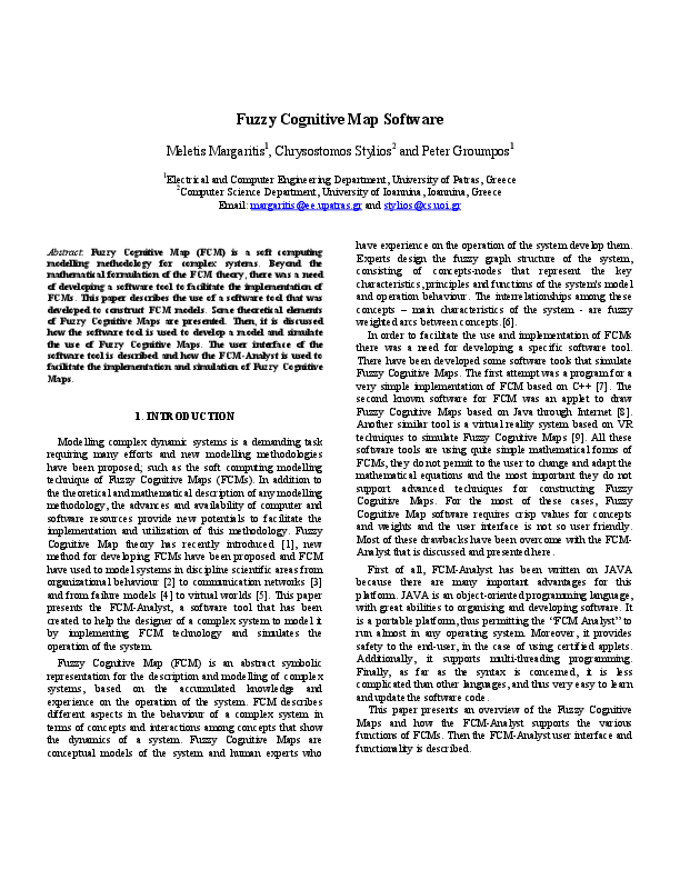 Pdf “fuzzy Cognitive Map Software”