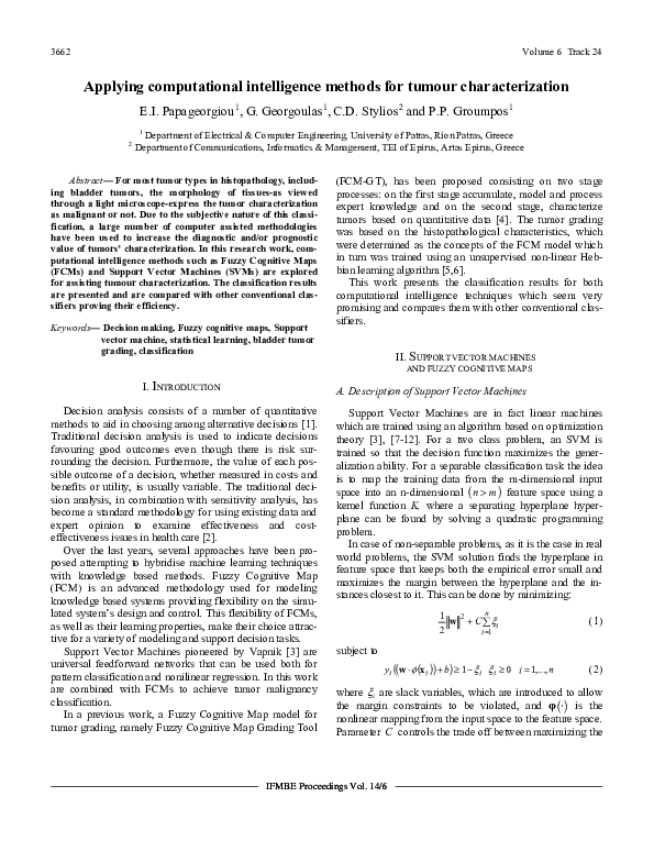 (PDF) “Applying computational intelligence methods for tumour ...